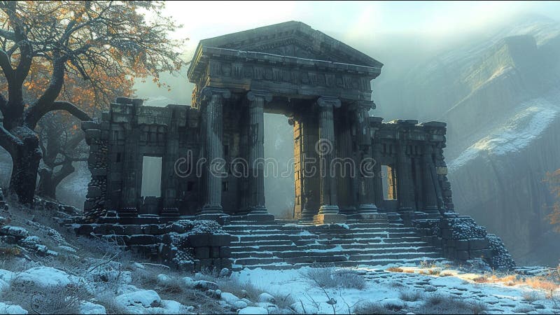 Ancient Ruin Building Remnants of Civilization Stock Illustration ...