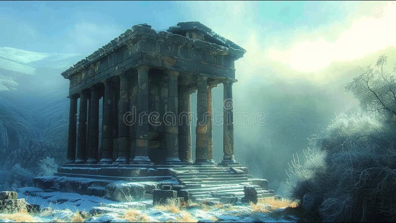 Ancient Ruin Building Remnants of Civilization Stock Illustration ...