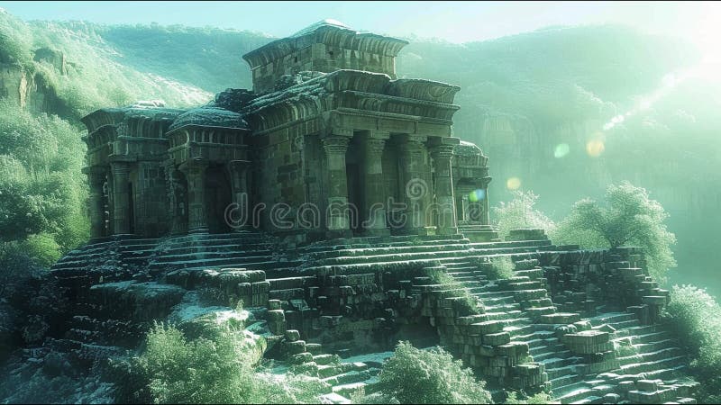 Ancient Ruin Building Remnants of Civilization Stock Illustration ...