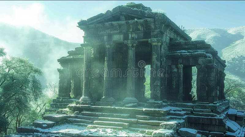 Ancient Ruin Building Remnants of Civilization Stock Illustration ...