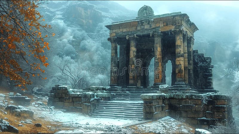 Ancient Ruin Building Remnants of Civilization Stock Illustration ...