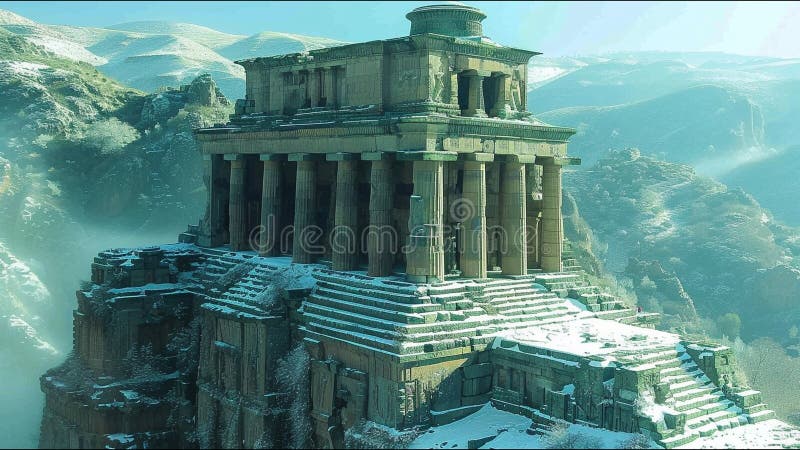 Ancient Ruin Building Remnants of Civilization Stock Illustration ...