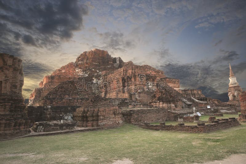 Ancient Ruin with Sunset Sky Stock Photo - Image of culture, pagoda ...