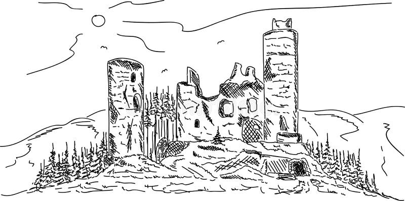 Ancient ruins stock vector. Illustration of white, archeology - 18490843