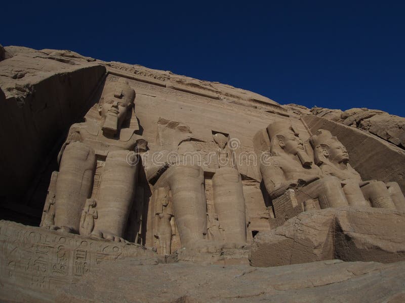 Ancient Ruins of Abu Simbel, Egypt, Nile Valley Stock Image - Image of ...