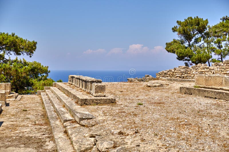Ancient Ruins of Antiquity on the Island of Rhodes Stock Photo - Image ...