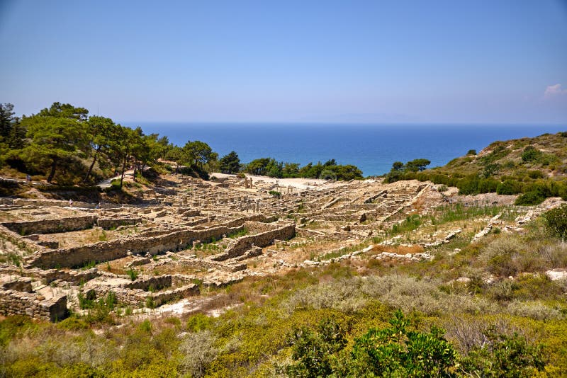 Ancient Ruins of Antiquity on the Island of Rhodes Stock Photo - Image ...