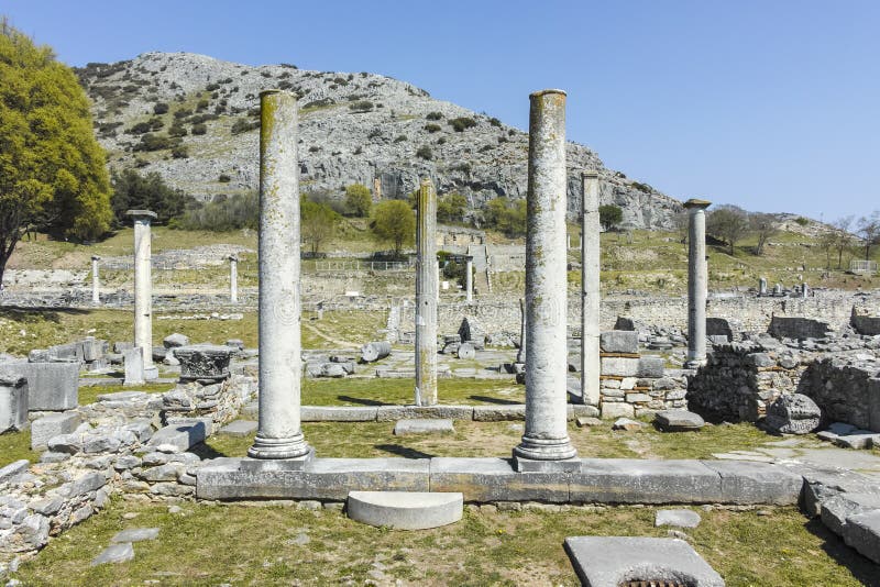 Ancient Ruins at Archaeological Site of Philippi, Greece Editorial ...