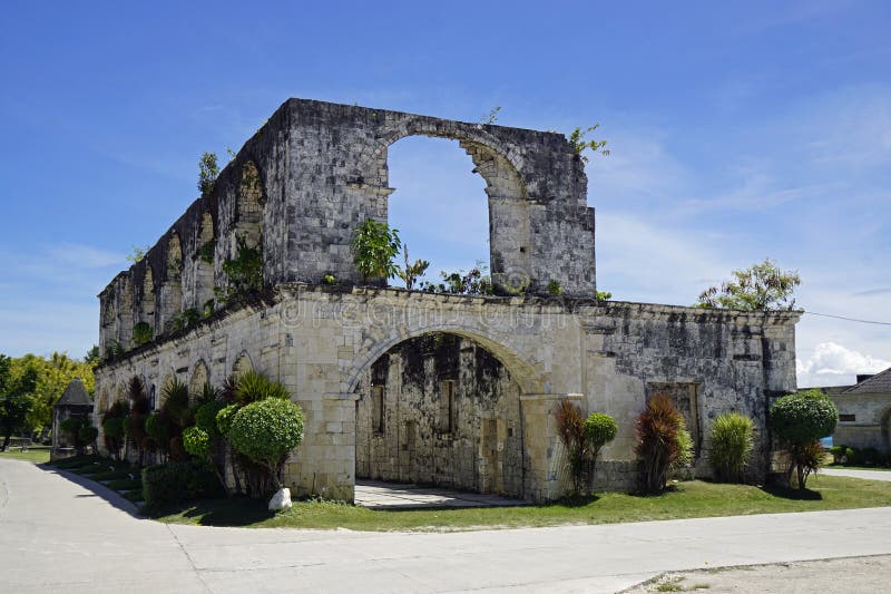 Ancient Ruins of the Barracks of Oslob Stock Image - Image of ...