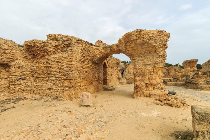 Ancient Ruins of Baths at Tunisia, Carthage Editorial Image - Image of ...
