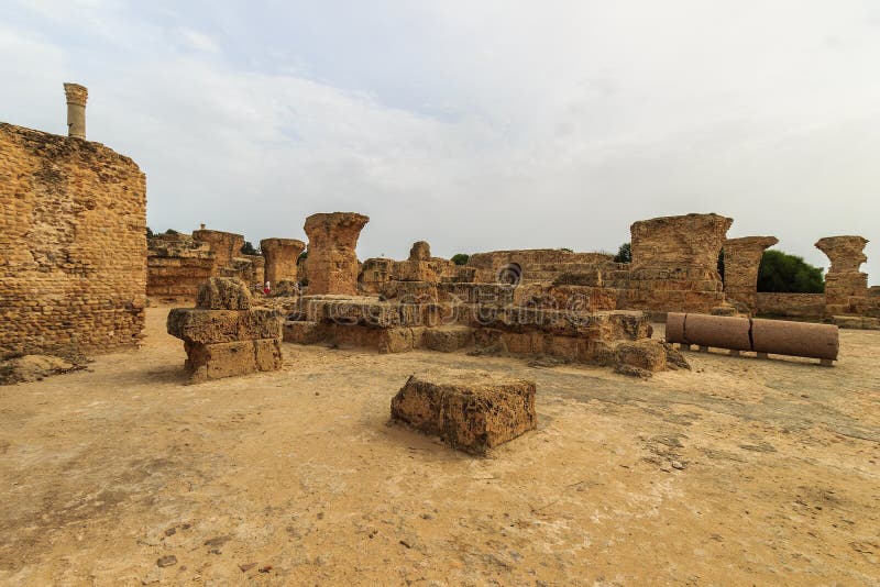 Ancient Ruins of Baths at Tunisia, Carthage Editorial Photo - Image of ...