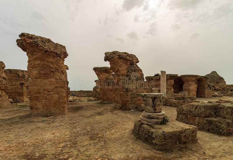 Ancient Ruins of Baths at Tunisia, Carthage Editorial Photo - Image of ...