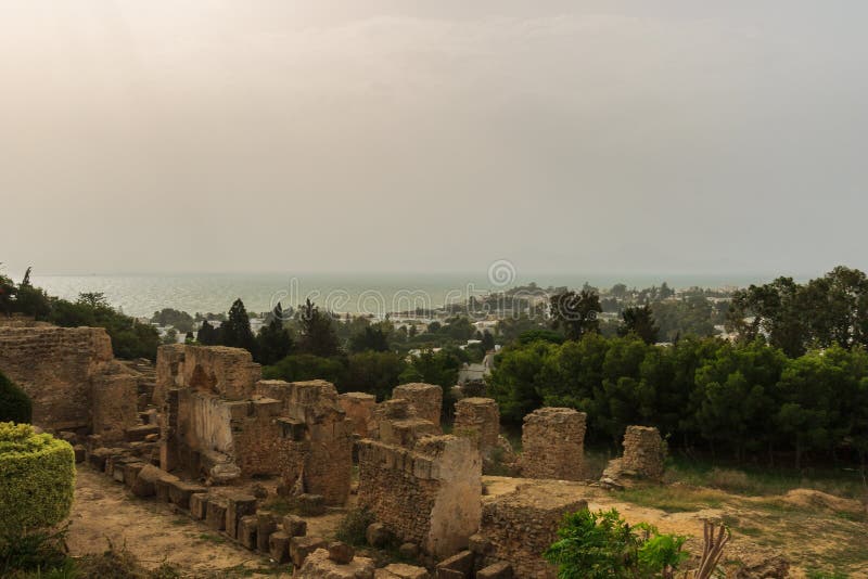 Ancient ruins of Carthage editorial image. Image of hill - 188045760