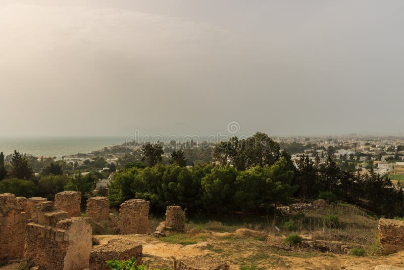 Ancient ruins of Carthage editorial stock photo. Image of tunisia ...