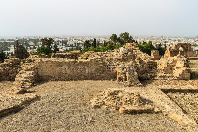 Ancient ruins of Carthage editorial stock photo. Image of ruins - 188045958