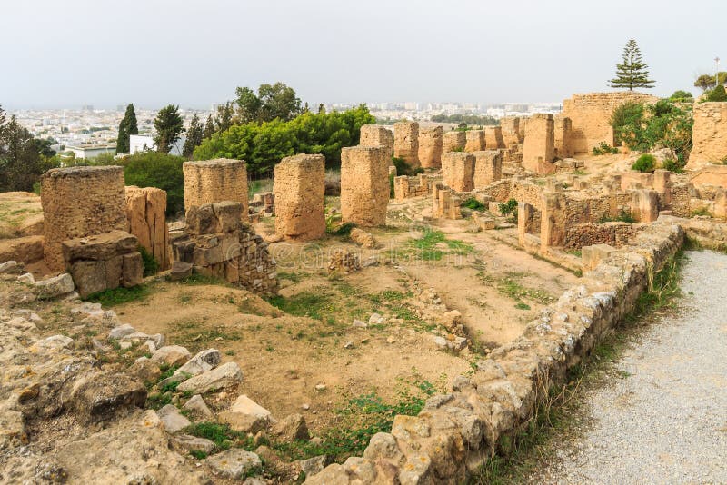 Ancient ruins of Carthage editorial photography. Image of panorama ...