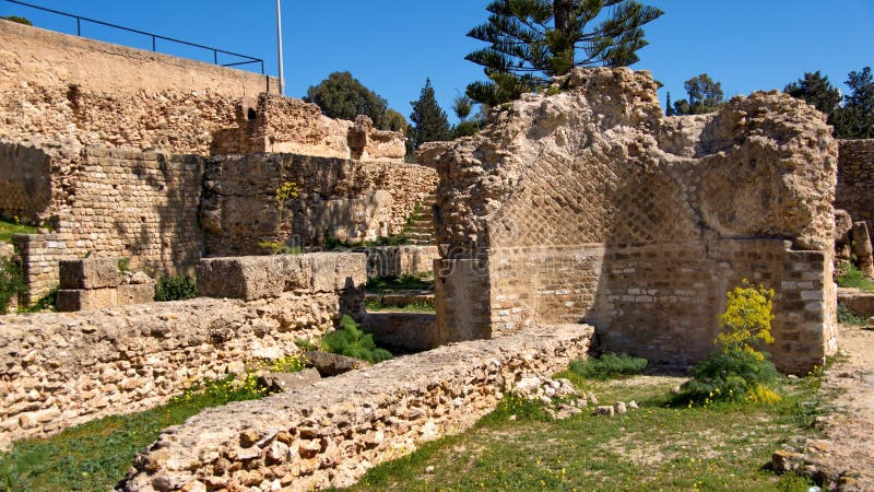 Ancient Ruins of Carthage in Tunis Stock Image - Image of world, wall ...