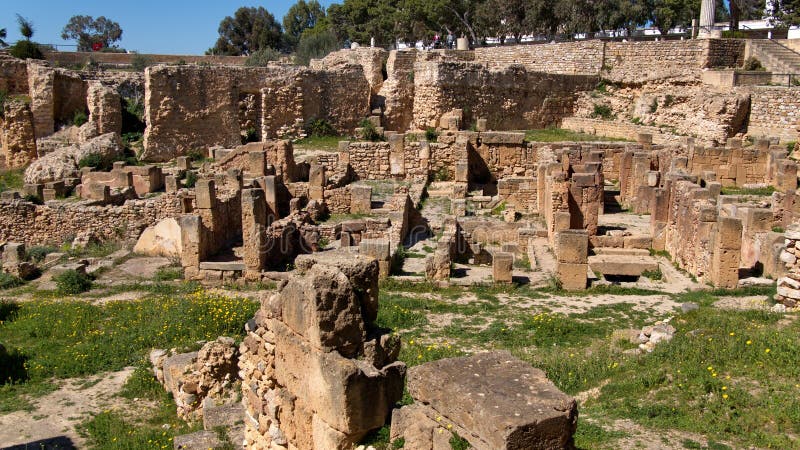 Ancient Ruins of Carthage in Tunis Stock Photo - Image of africa, roman ...