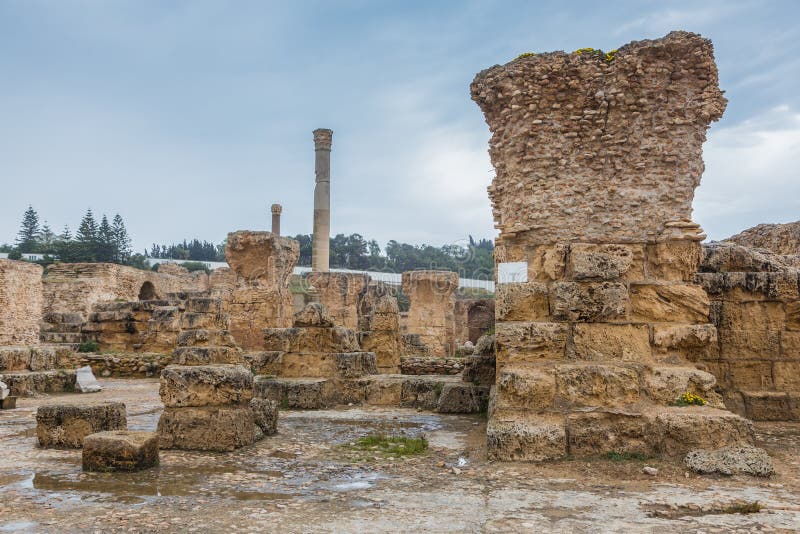 Ancient Ruins of Carthage, Tunisia Stock Image - Image of arabian ...