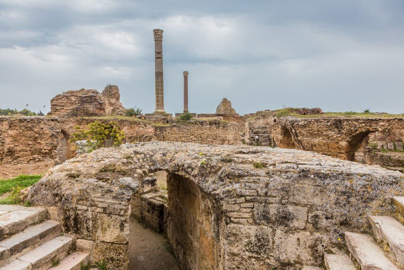Ancient Ruins of Carthage, Tunisia Stock Photo - Image of arabian ...