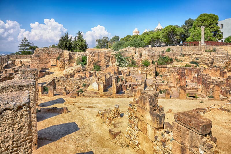 Ancient Ruins in Carthage, Tunisia Stock Image - Image of ...