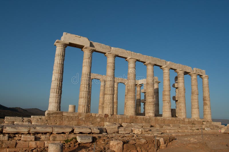 The Ancient Ruins. Castle Of Poseidon. Stock Photo - Image of ruins ...