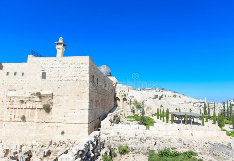 Ancient Ruins in the Center of Jerusalem Stock Image - Image of town ...