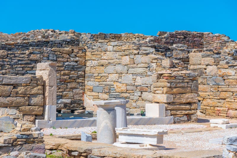 Ancient Ruins at Delos Island in Greece Stock Image - Image of culture ...