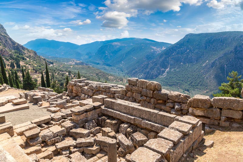 Ancient ruins in Delphi stock photo. Image of greek - 189700958