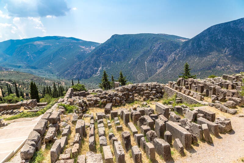 Ancient ruins in Delphi stock photo. Image of travel - 190358918