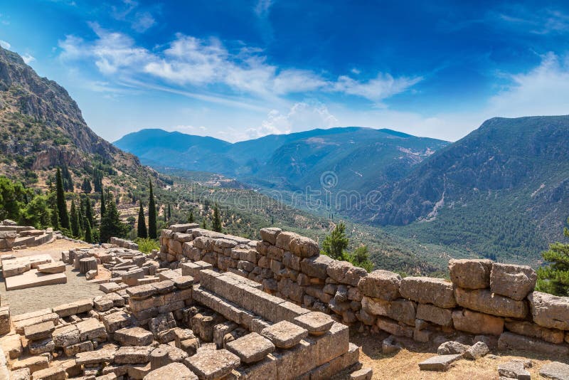 Ancient ruins in Delphi stock image. Image of delphi - 186601475