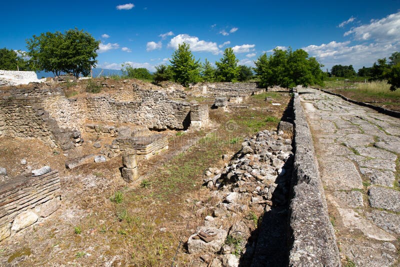 Ancient ruins in Dion stock photo. Image of architecture - 264072686