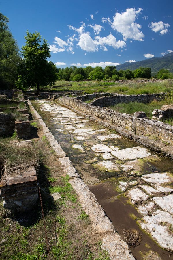 Ancient Ruins in Dion, Greece Stock Photo - Image of architecture ...