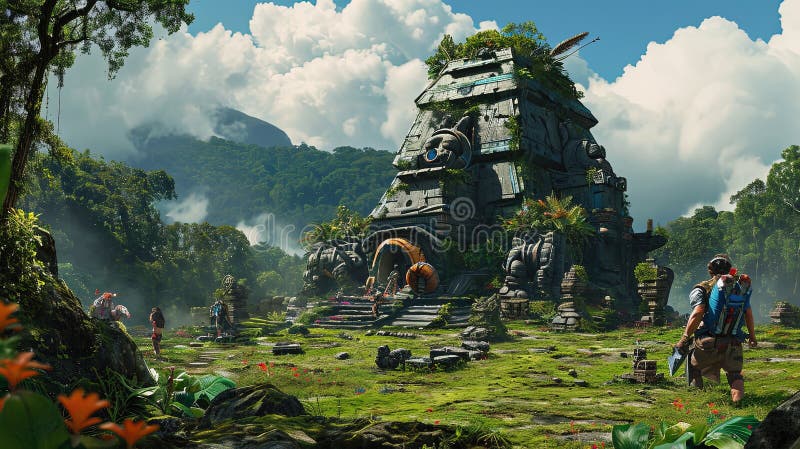 Ancient Ruins Discovery stock illustration. Illustration of summer ...