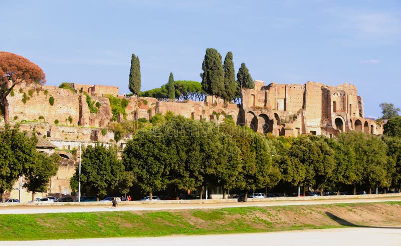 Ancient Ruins of the Historic Circus Maximus in Rome, Italy Stock Image ...