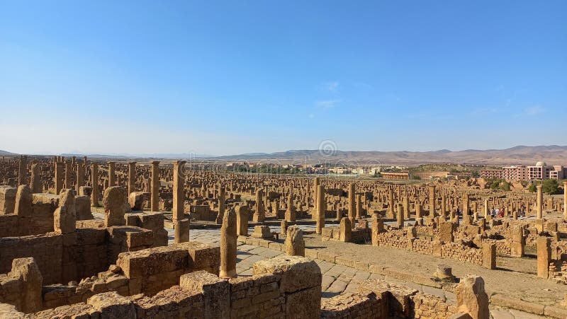 Archaeological Site of Timgad Stock Photo - Image of historical, piece ...