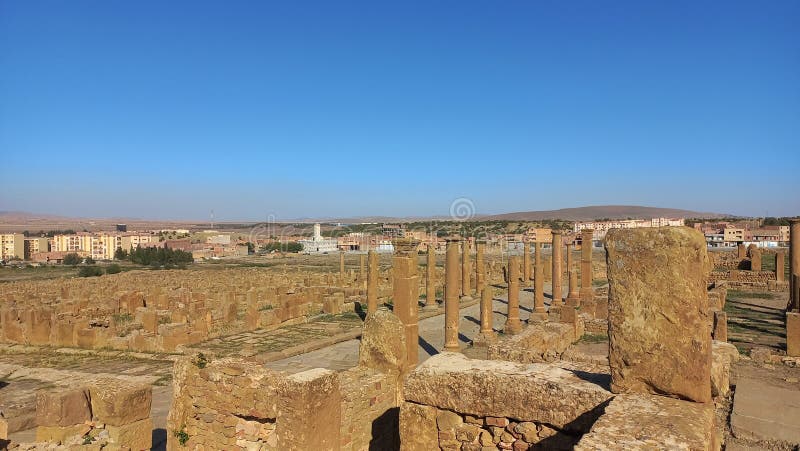 Archaeological Site of Timgad Stock Photo - Image of museum ...