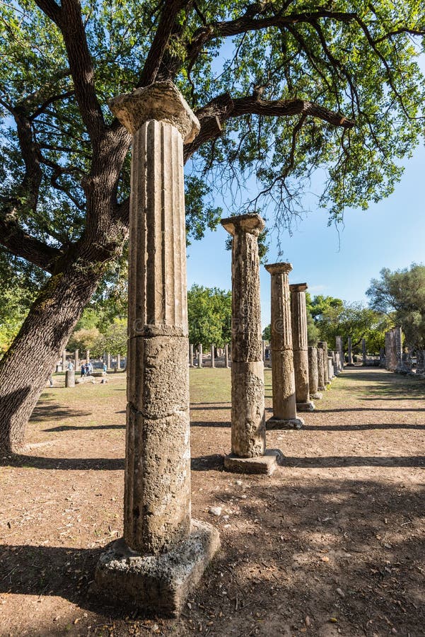 Ancient Ruins of a Ionic Column at Olympia, Greece Editorial Photo ...
