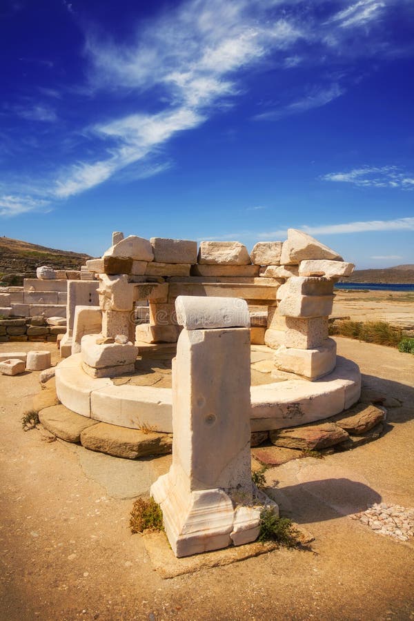 Ancient Ruins on the Island of Delos Stock Image - Image of background ...