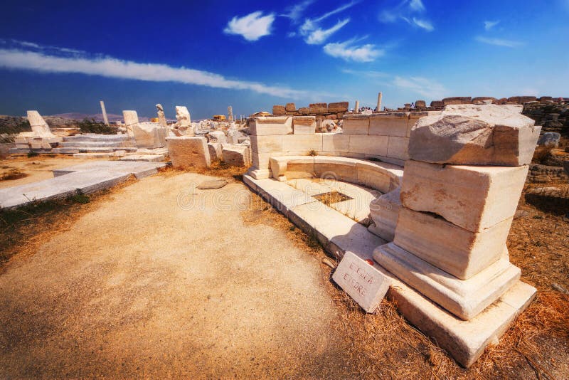 Ancient Ruins on the Island of Delos Stock Photo - Image of history ...