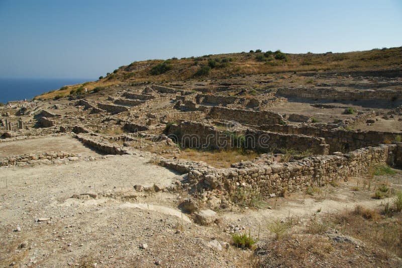 Ancient Ruins of Kamiros, Rhodes - Greece Stock Photo - Image of ruins ...