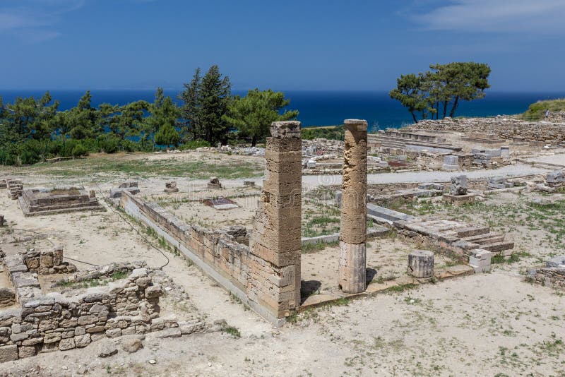 Ancient Ruins of Kamiros in Rhodes, Greece Stock Image - Image of ...