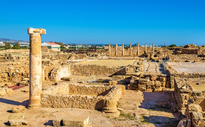 Ancient Ruins in Paphos Archaeological Park Stock Photo - Image of ...