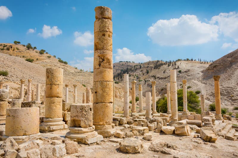 Ancient Ruins of Pella Jordan Stock Image - Image of classical ...