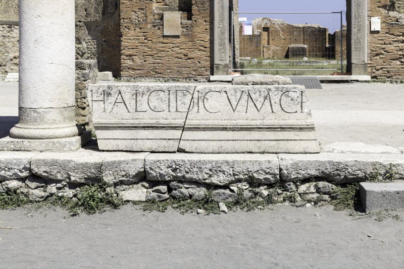 Latin Script on Stone Ruins at Pompeii Italy Stock Image - Image of ...