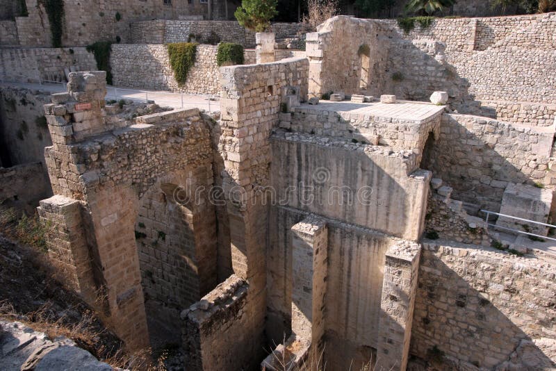 Ancient Ruins of Pools in Jerusalem Stock Photo - Image of pool ...