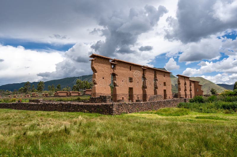 Ancient Ruins of Raqchi in the Peruvian Highlands Under Clouds Stock ...