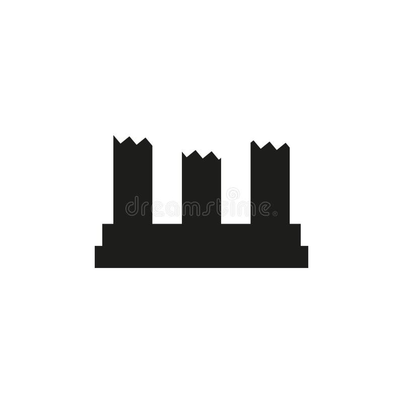 Ancient Ruins with Ruined Columns. Vector Illustration on a White ...