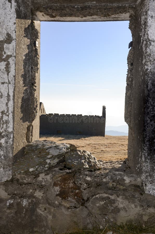 Ruins through the Ruined Window Stock Photo - Image of light, building ...