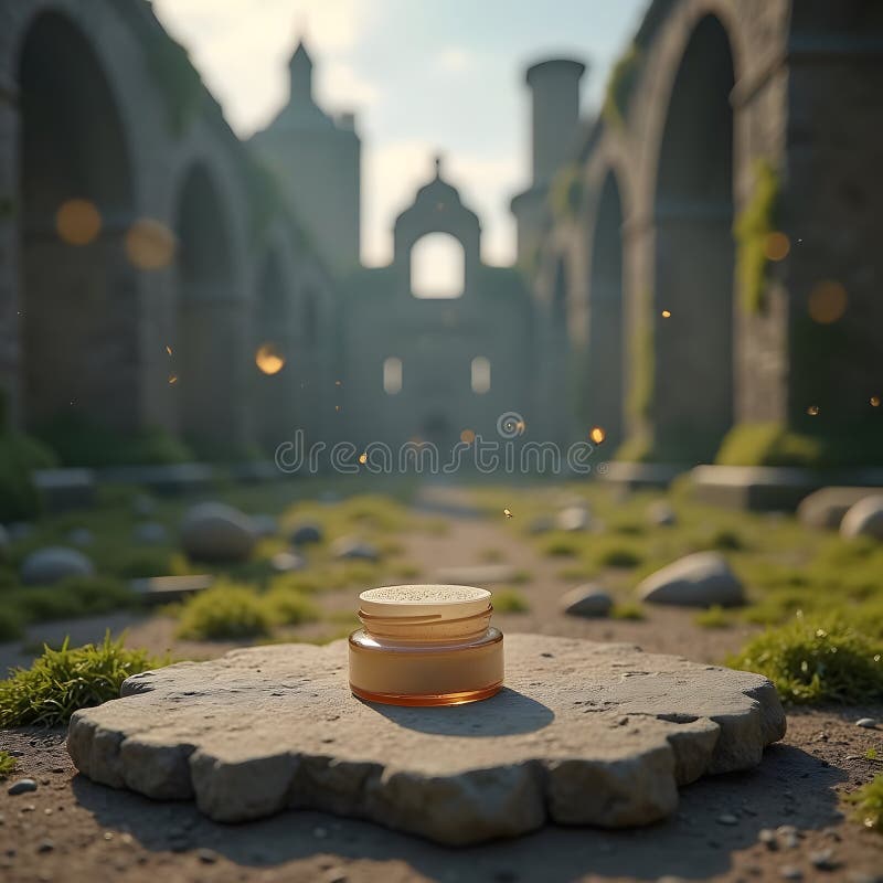 Ancient Ruins on Smooth Sandstone Base with Hyper-Realistic Depth of ...